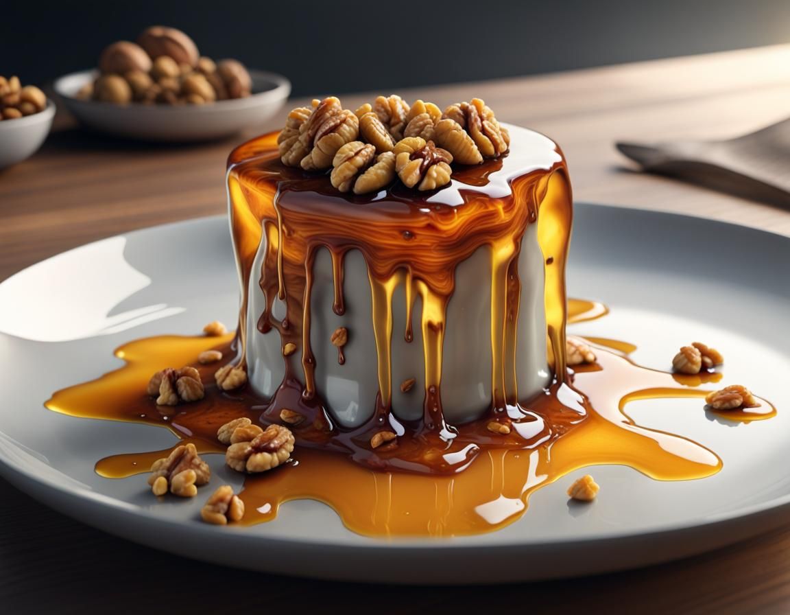 A baked Cambert with honey and walnuts - AI Generated Artwork ...