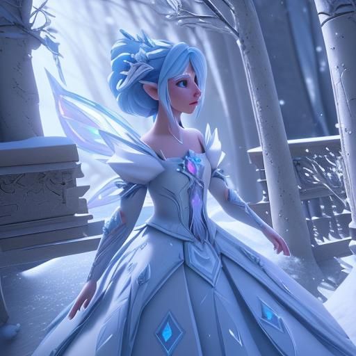 Beautiful snow fairy princess - AI Generated Artwork - NightCafe Creator