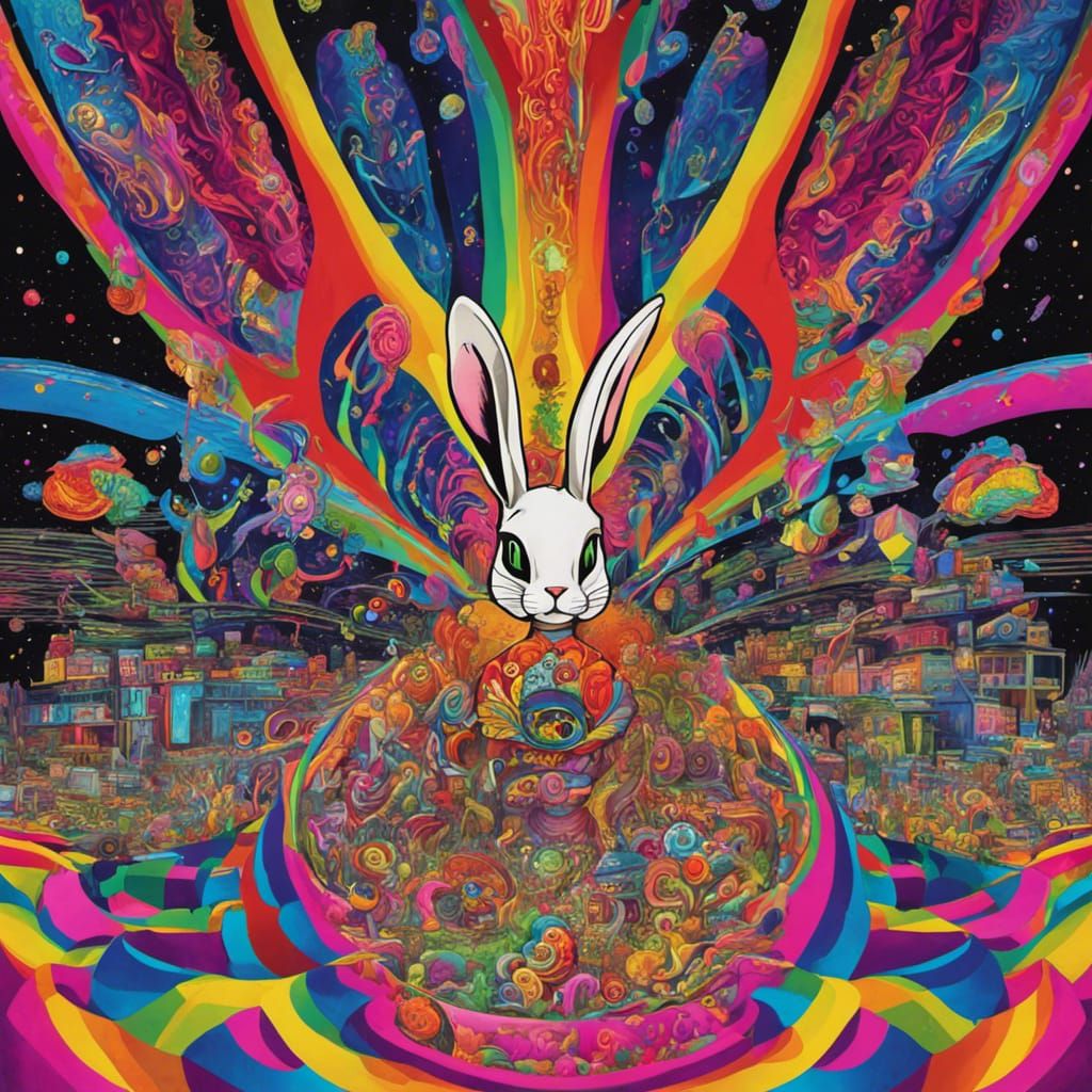 Psychedelic rabbit warren - AI Generated Artwork - NightCafe Creator