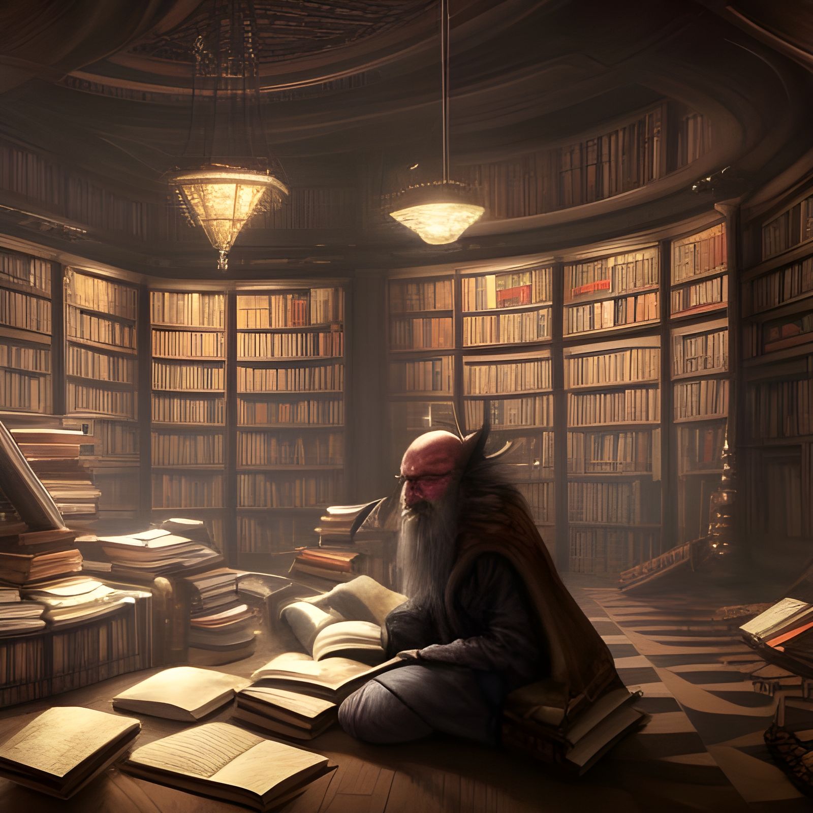 Wizard's Library - AI Generated Artwork - NightCafe Creator