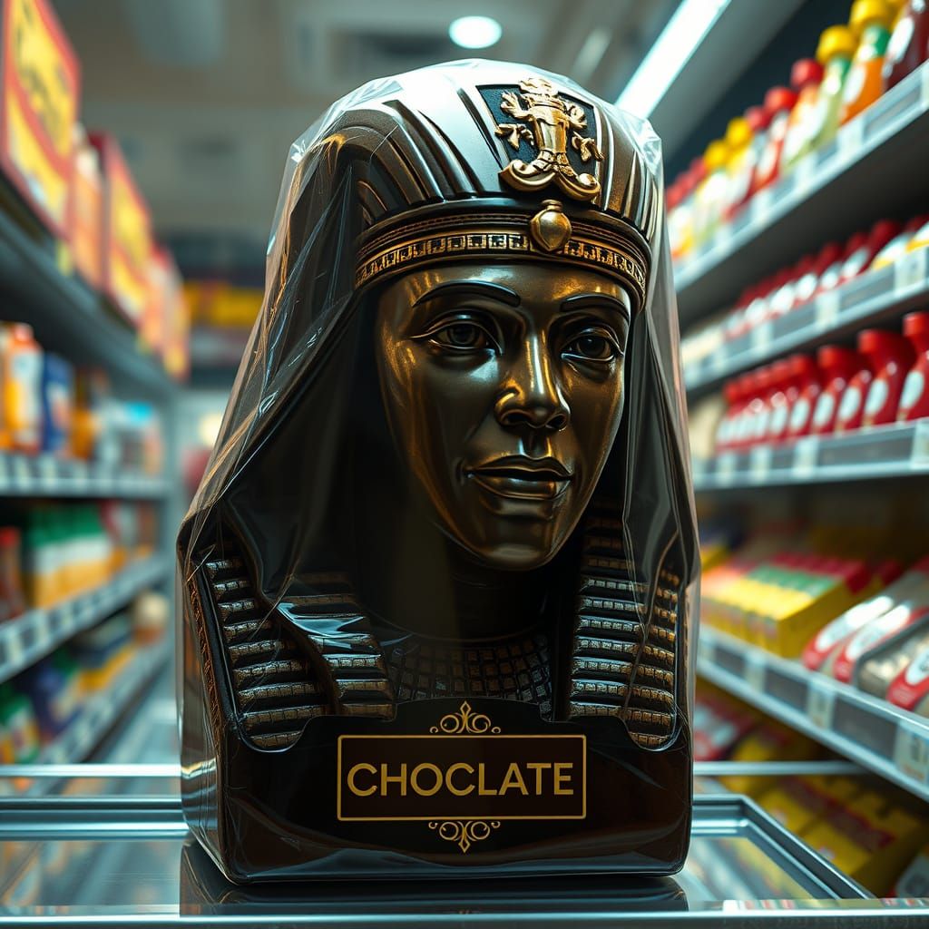 Chocolate King Tut in Mini Sarcophagus: Hyperdetai... - AI Art