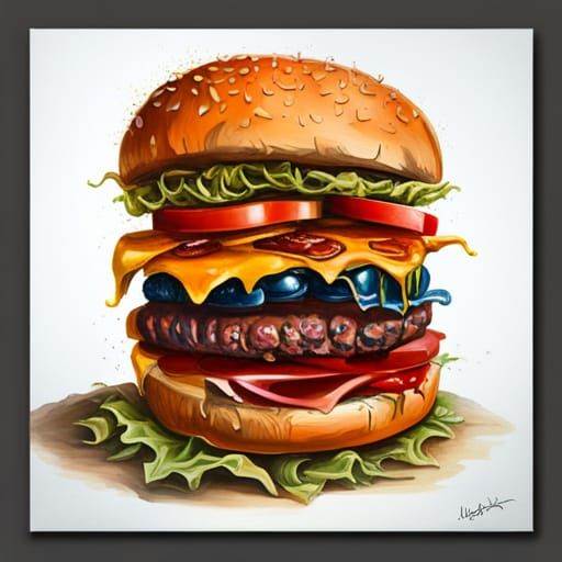hmmm burger - AI Generated Artwork - NightCafe Creator