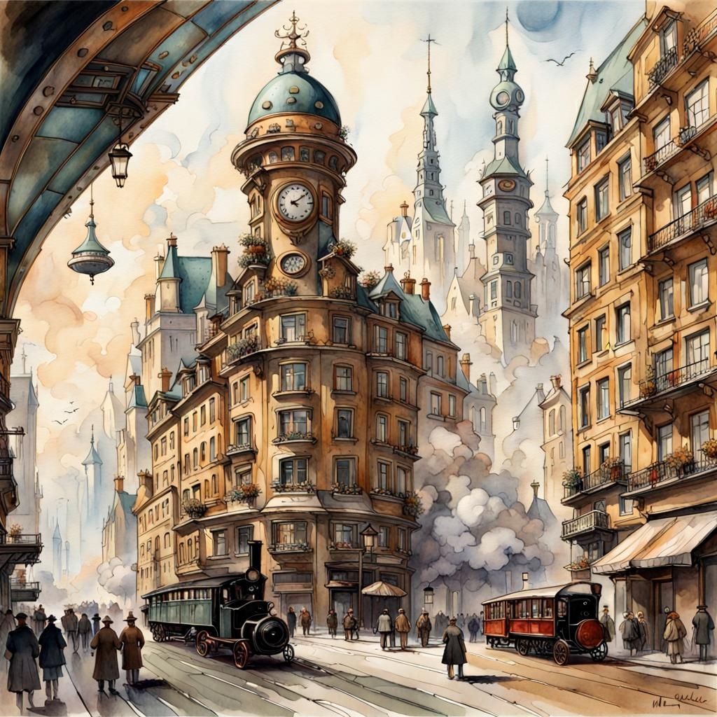 Städische Metropole um 1920.. - AI Generated Artwork - NightCafe Creator