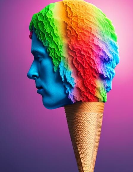 Ice-cream head - AI Generated Artwork - NightCafe Creator