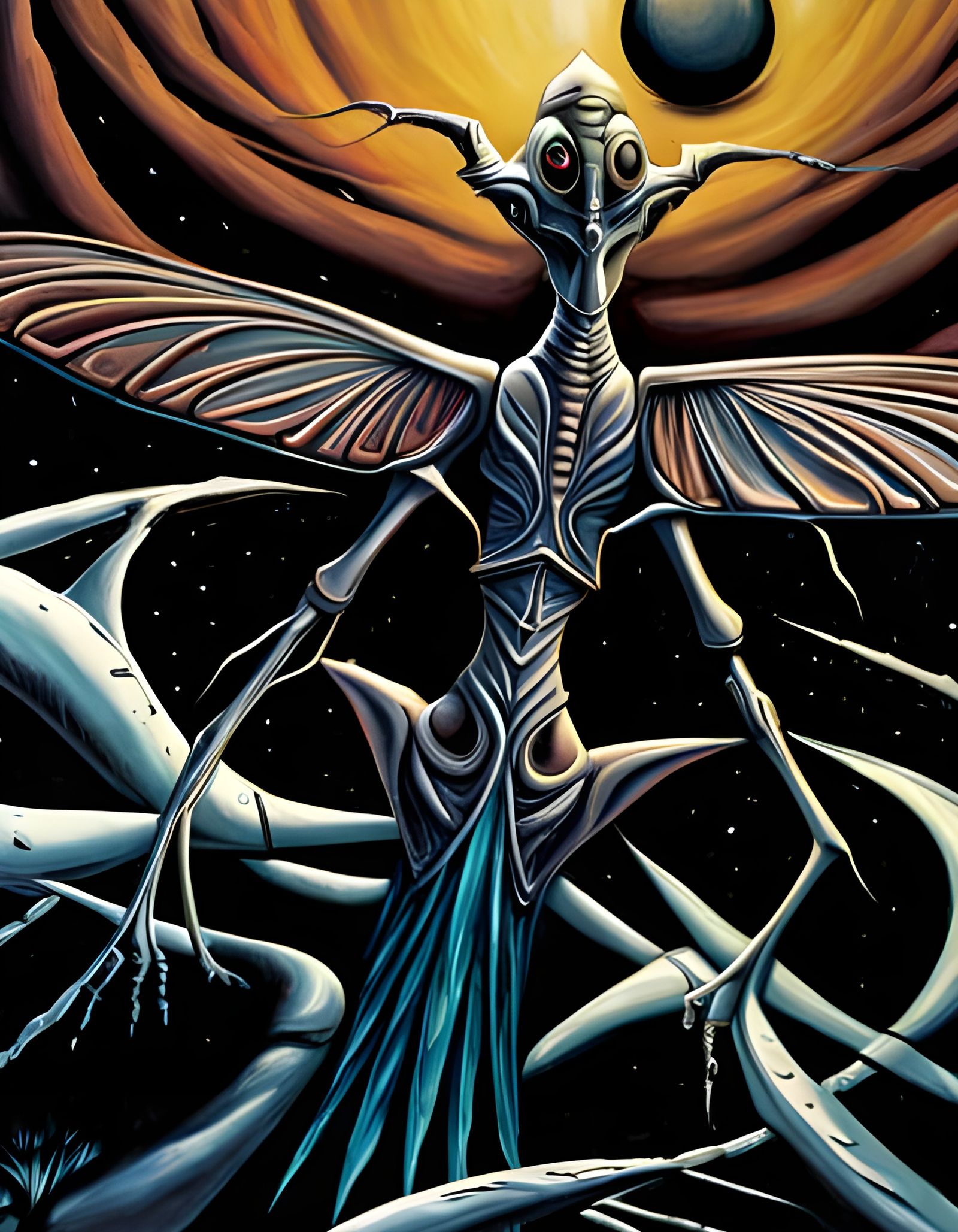 alien dragonfly, fantasy art, concept art, deep color, by Greg ...