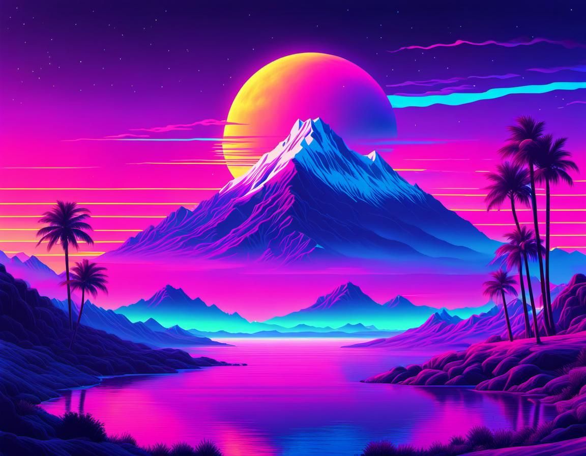 Vaporwave Vacay - AI Generated Artwork - NightCafe Creator