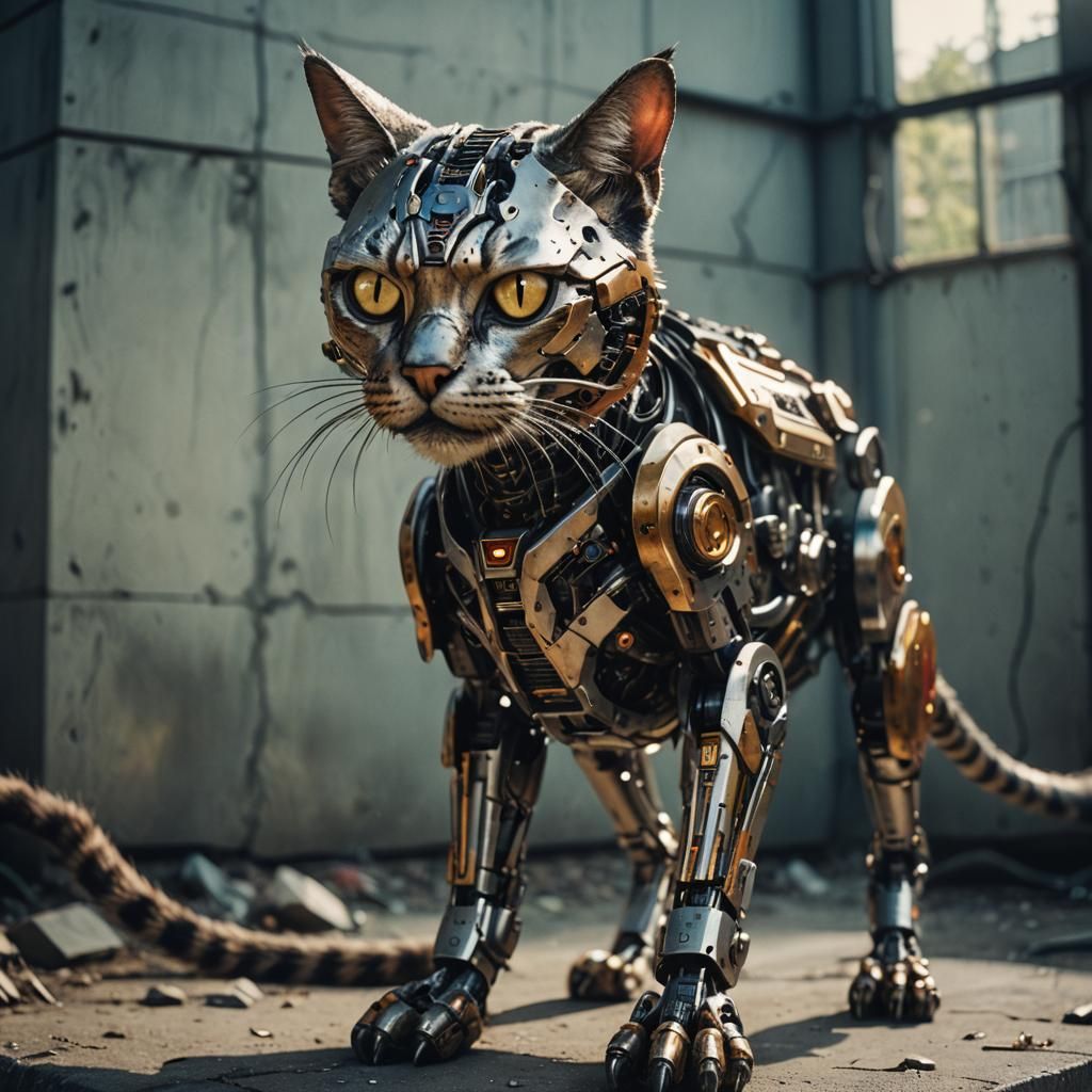 Cyborg cat - AI Generated Artwork - NightCafe Creator