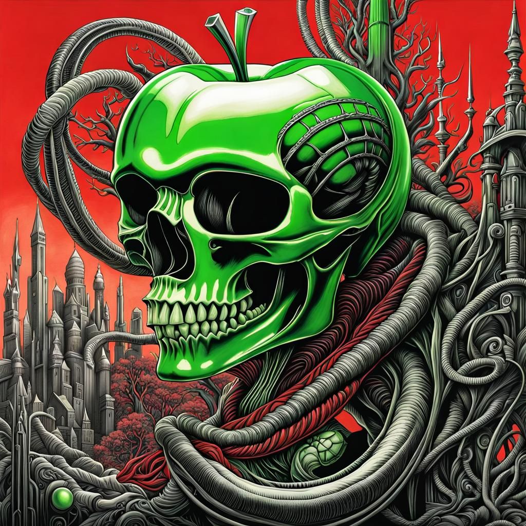 Poison MechApple - AI Generated Artwork - NightCafe Creator