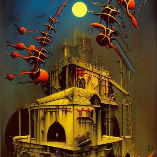 House of the Devil by Frank Frazetta Michael Hutter Jean Tinguely - AI ...