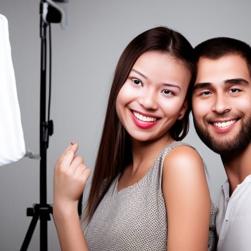 Happy couples in photo booth. - AI Generated Artwork - NightCafe Creator