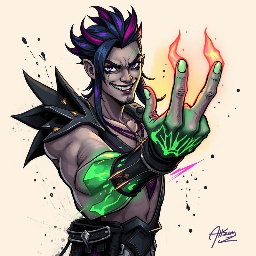 League of Legends Jinx Flips Off with Attitude in ... - AI Art
