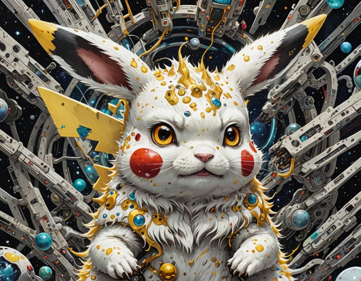 Scifi albino Pikachu - AI Generated Artwork - NightCafe Creator