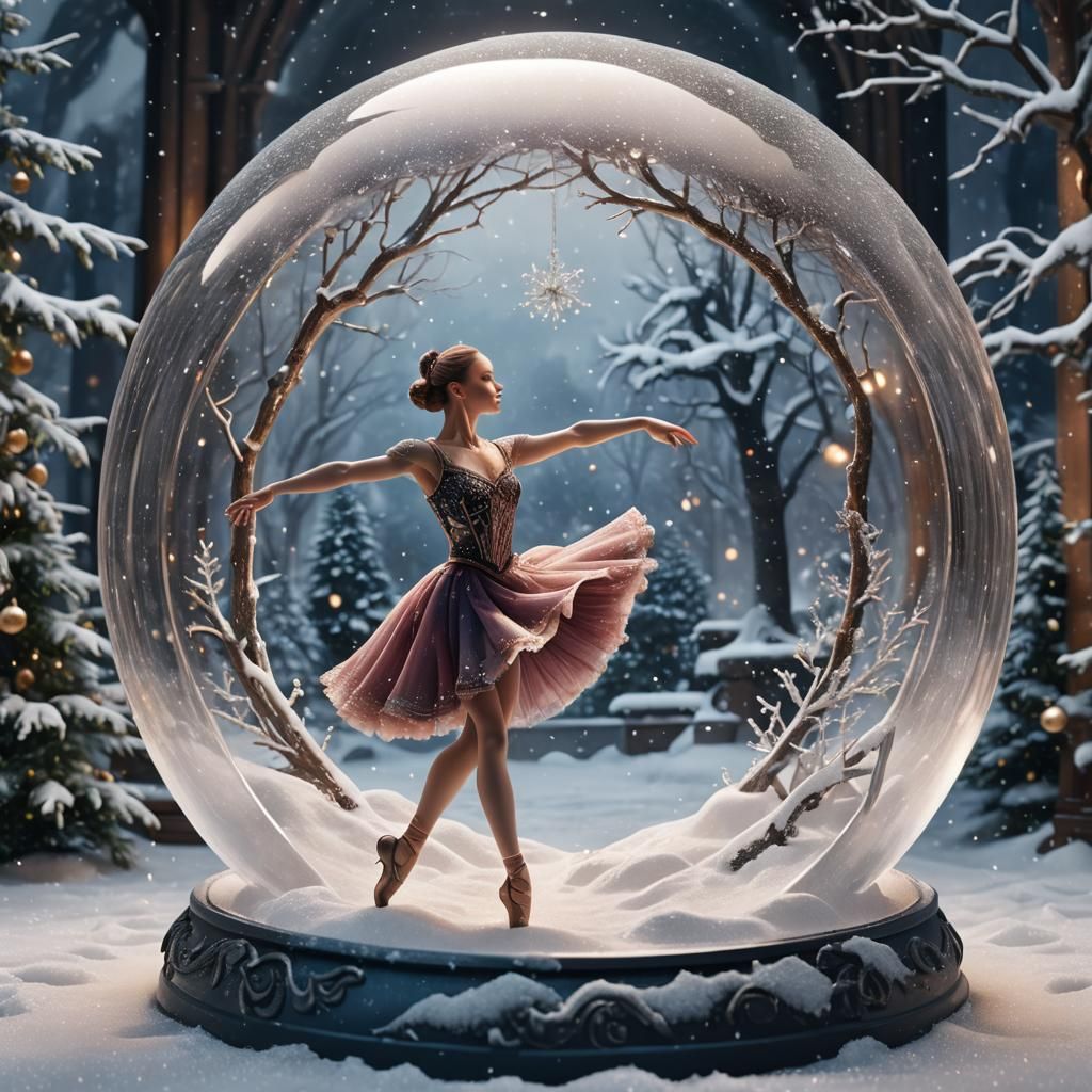 Ballet dancer dancing inside a snow globe - AI Generated Artwork ...