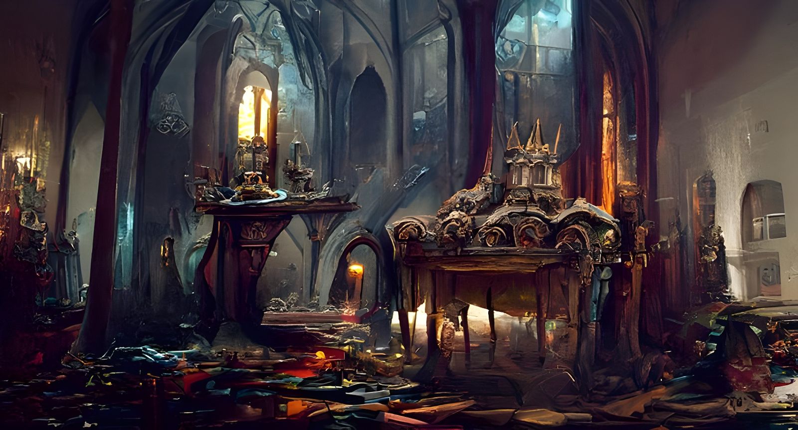 Dark Fantasy Castle Interior - AI Generated Artwork - NightCafe Creator