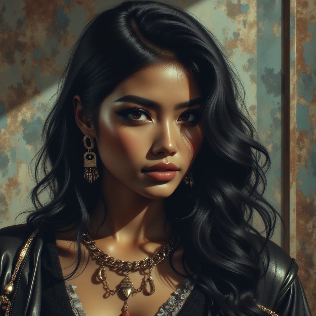 Japanese/Samoan Stone Butch Warrior in Watercolor ... - AI Art