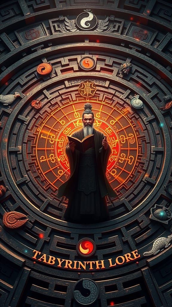 Ancient Sage Embodied, Mystical Labyrinth in Splen... - AI Art