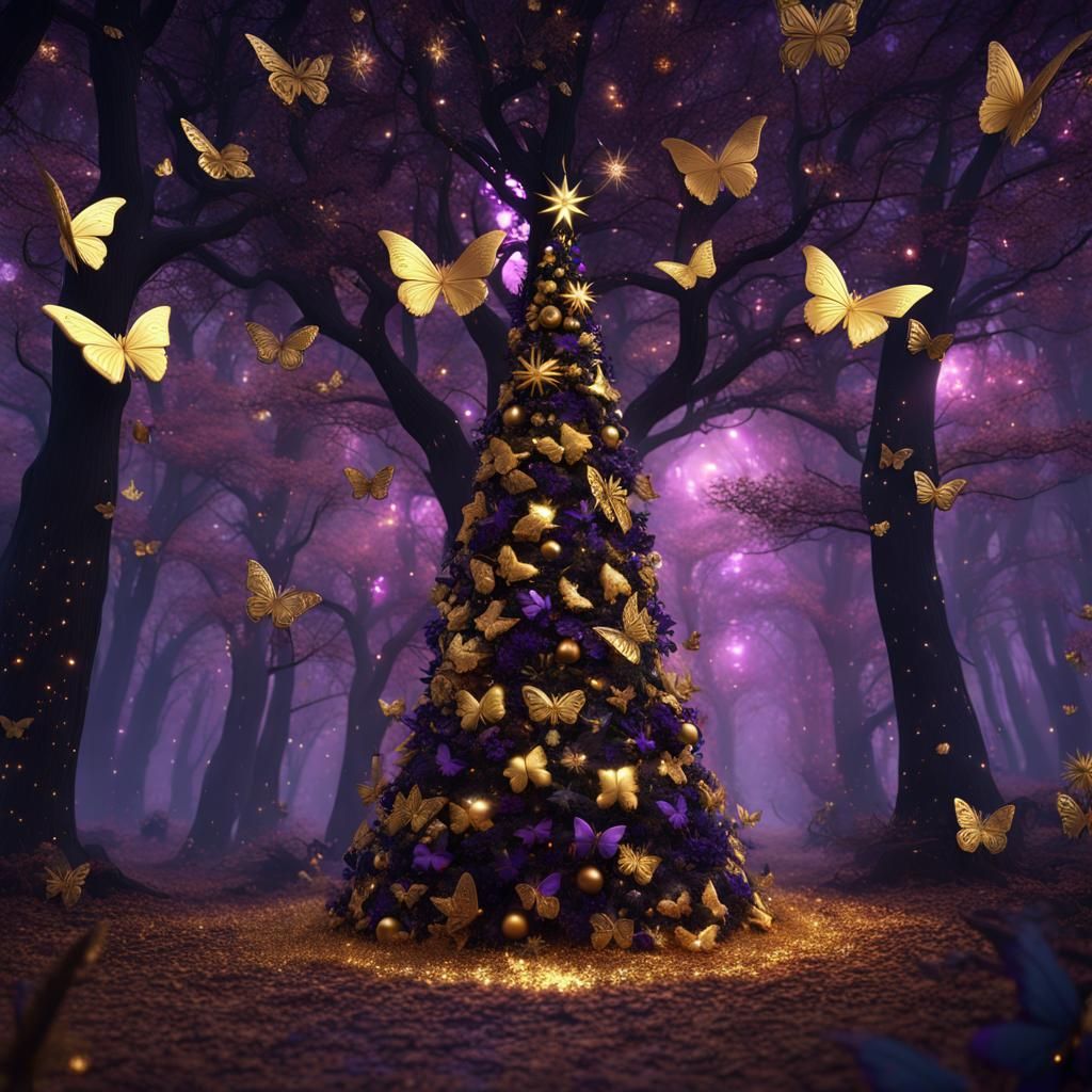 BUTTERFLY CHRISTMAS TREE - AI Generated Artwork - NightCafe Creator