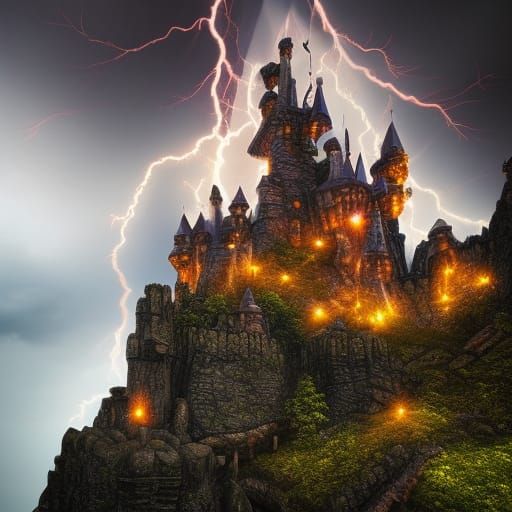 Darklight castle - AI Generated Artwork - NightCafe Creator