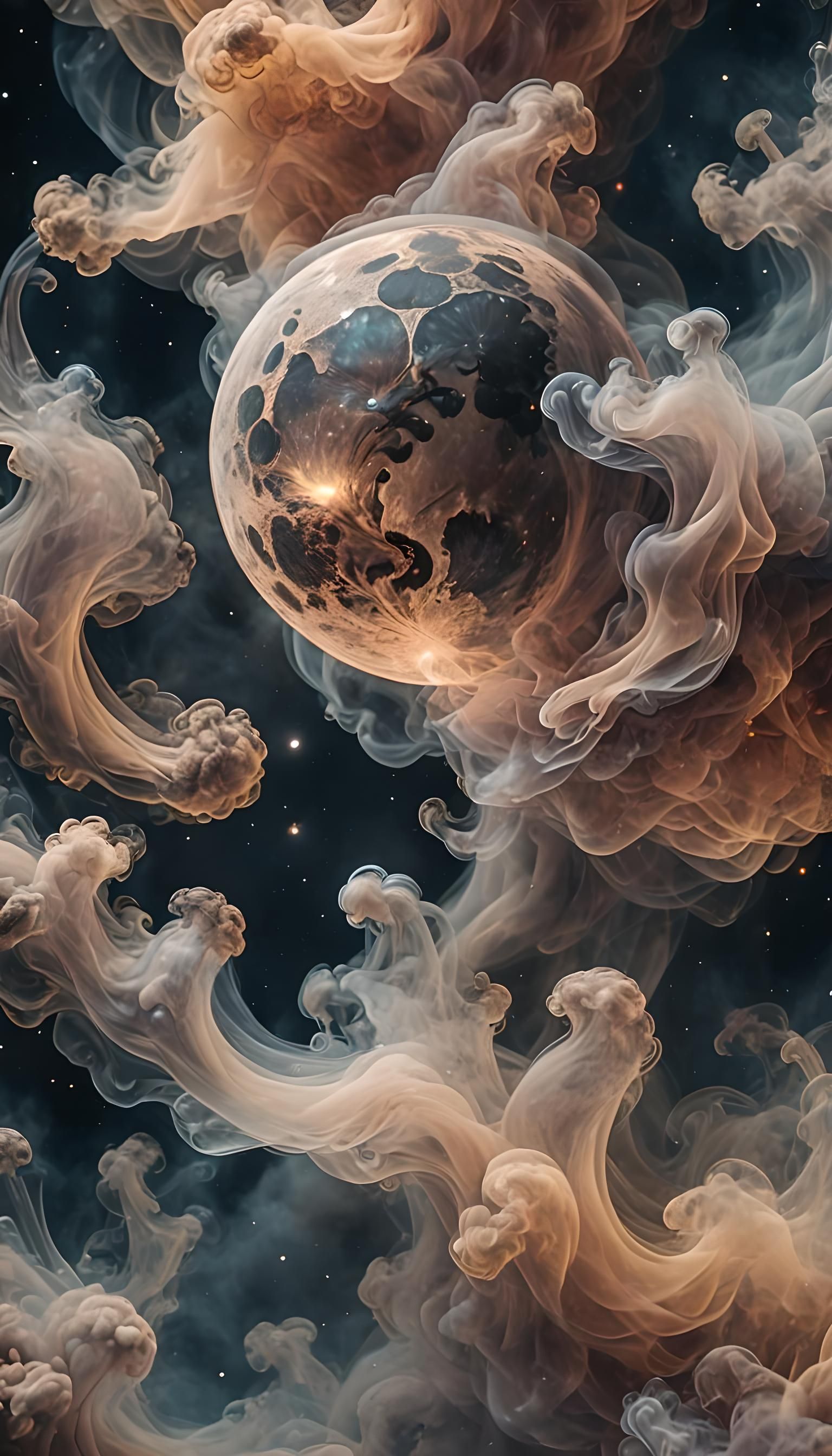 Smoking Moon - AI Generated Artwork - NightCafe Creator