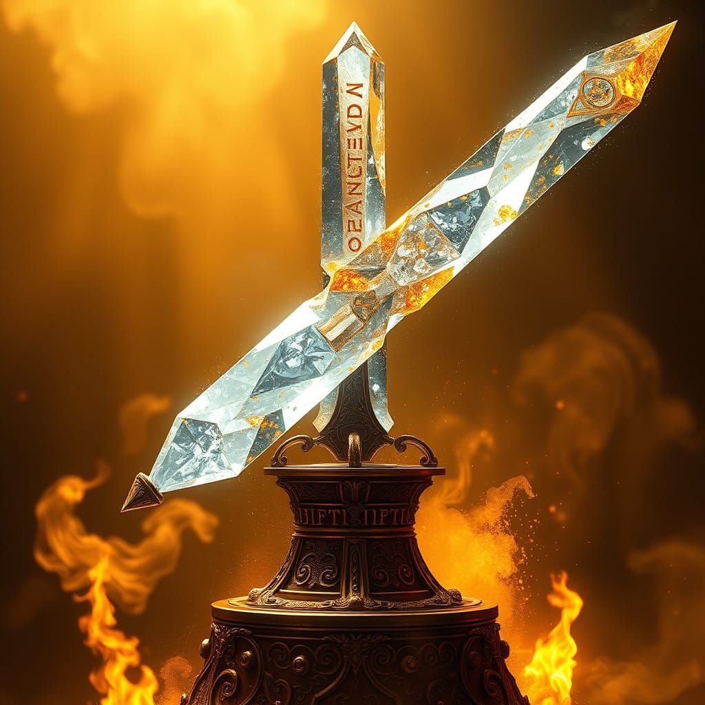 Ethereal Sword of Elements: Ancient Power and Myst... - AI Art