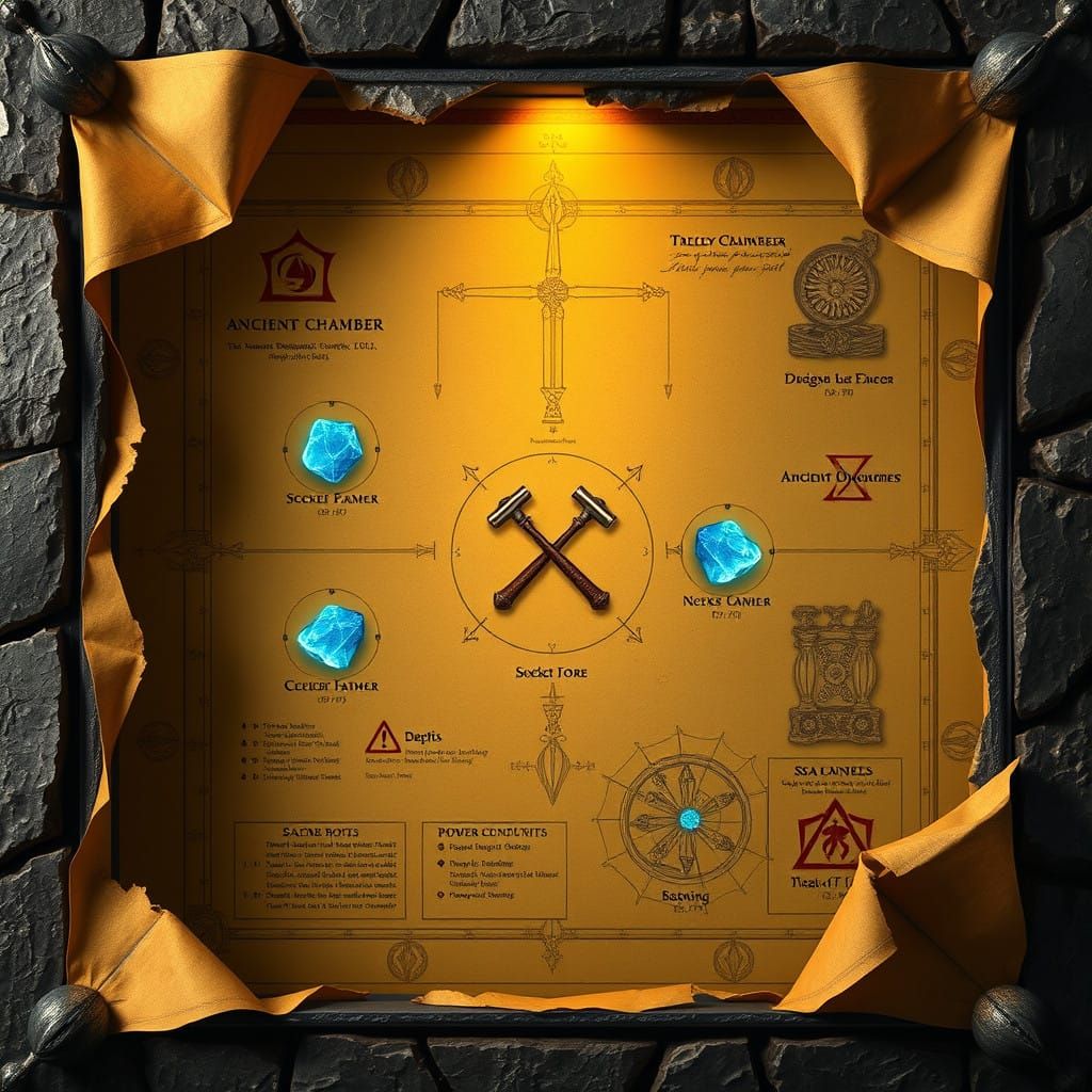 a section of the map's frame gives way, revealing an ancient Dwemer ...