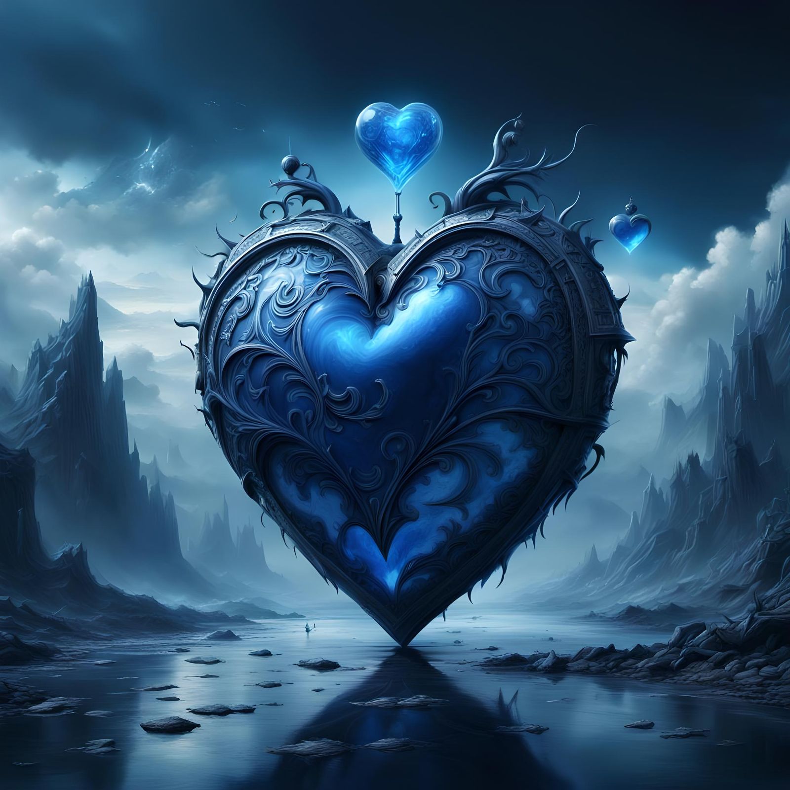 Captivating Blue Heart Image - AI Generated Artwork - NightCafe Creator
