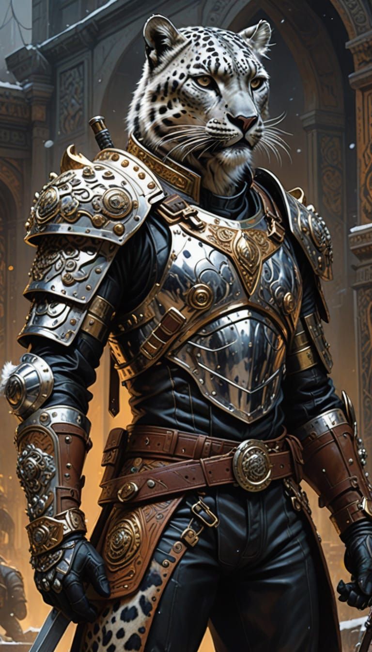 Snow Leopard warrior, The main character of the Tail of a Soldier book series. Scene from Book 3.