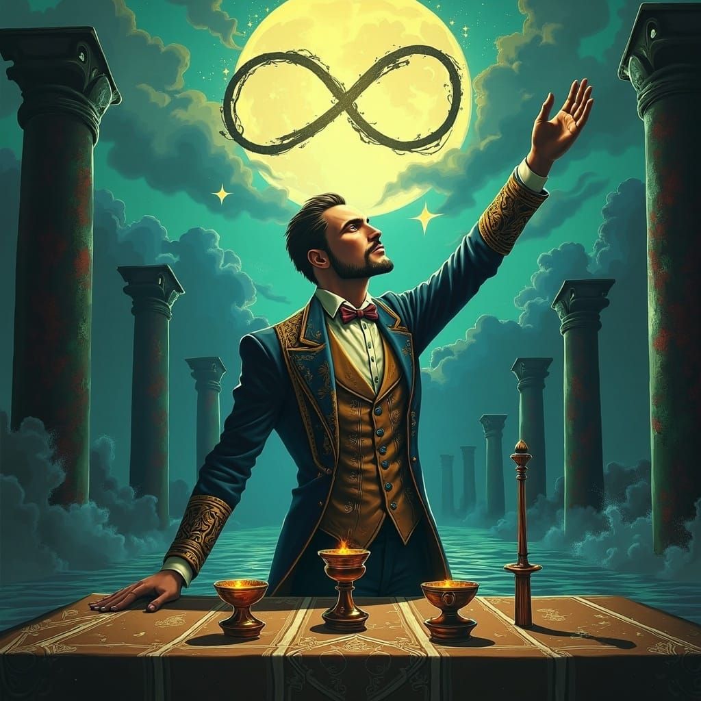 The Magician - Mystic Magician in Dreamlike Victorian Attire