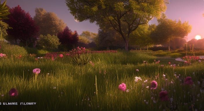 Stroll in the flowery countryside - AI Generated Artwork - NightCafe Creator