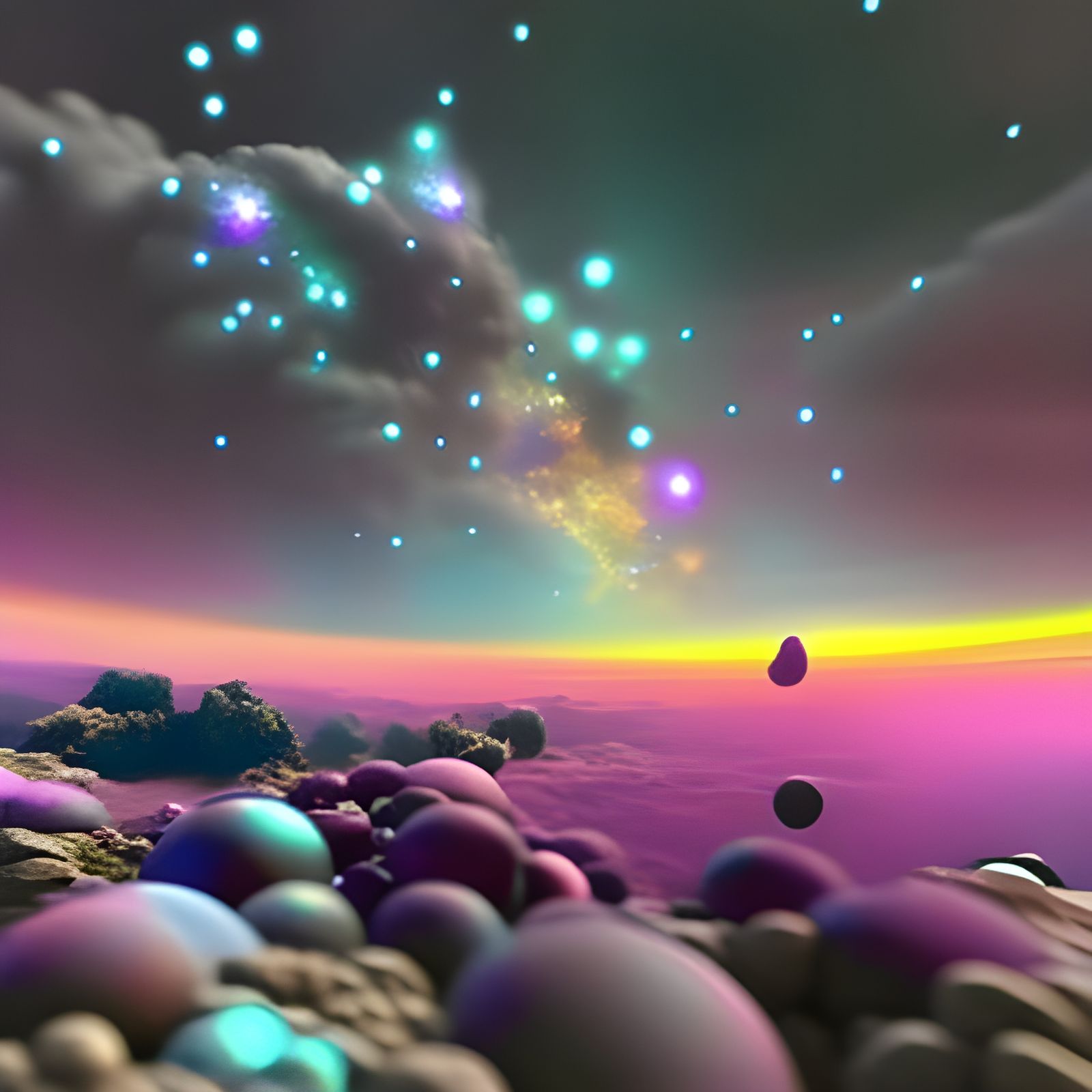 Alien Shoreline - AI Generated Artwork - NightCafe Creator