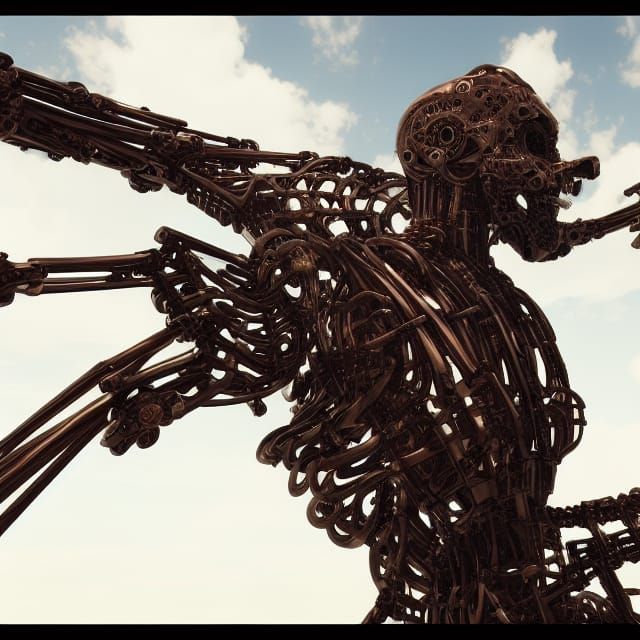 Biomechanical false prophet - AI Generated Artwork - NightCafe Creator