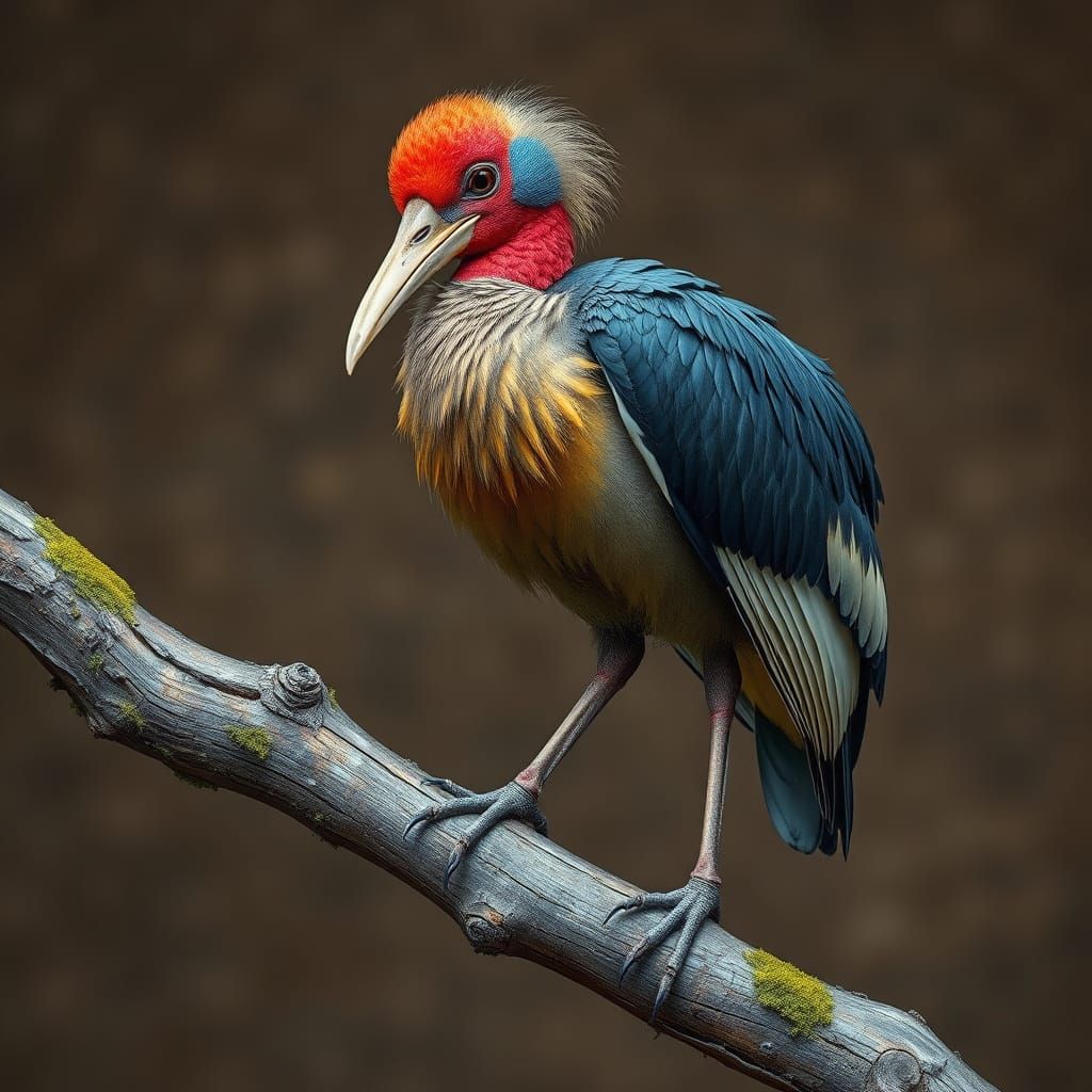 Vibrant Realistic Dodo Bird in Triadic Colors - AI Art