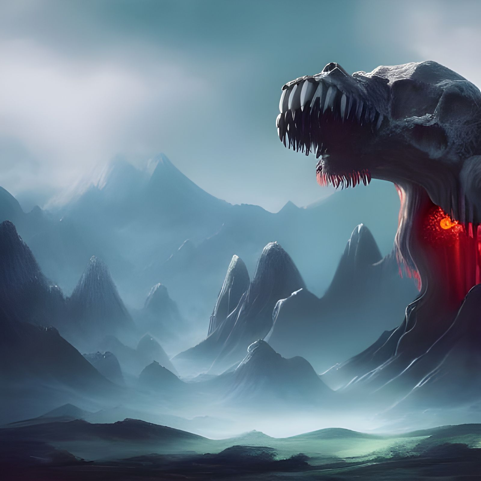 Basilisk Skull Cavern Entrance - AI Generated Artwork - NightCafe Creator