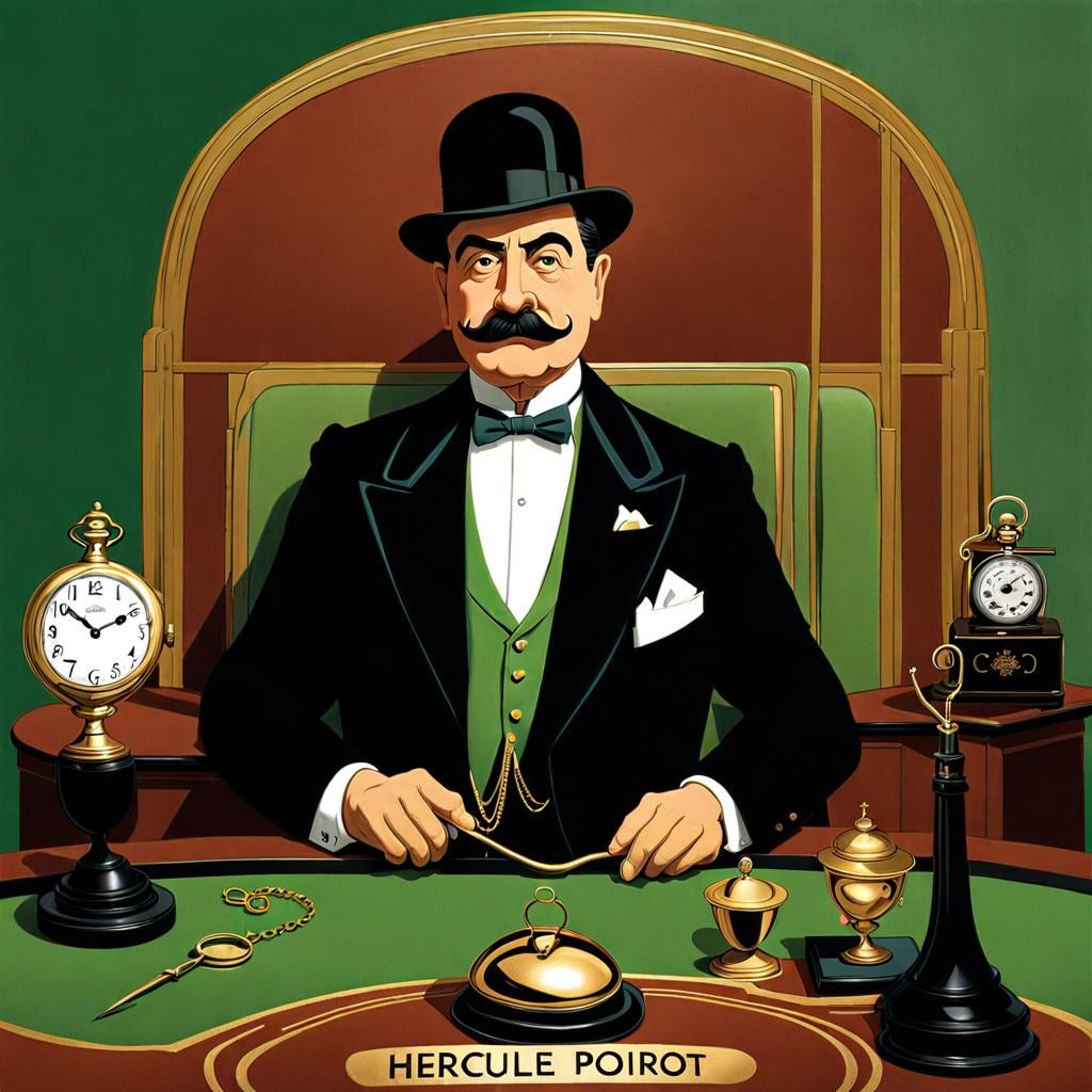 Portrait of Hercule Poirot by Agatha Christie - AI Generated Artwork ...