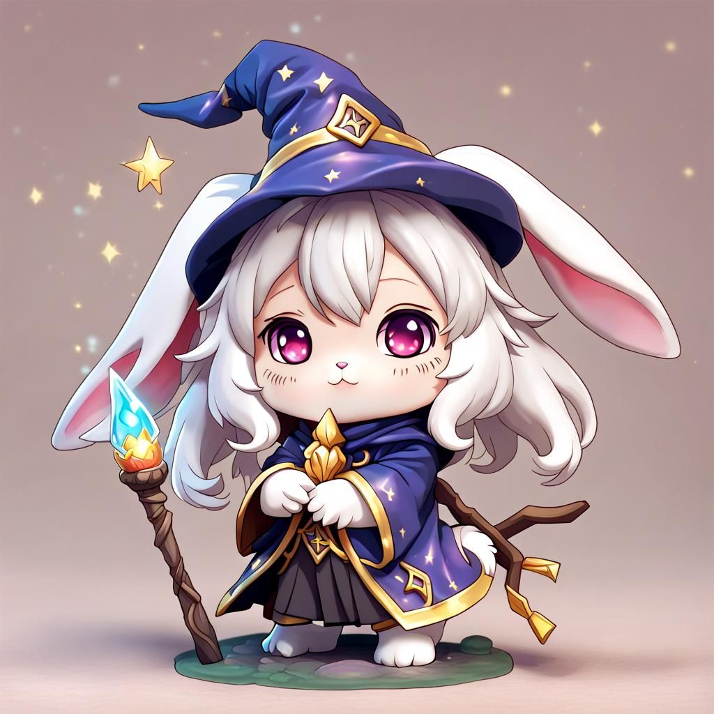 Chibi bunny wizard - AI Generated Artwork - NightCafe Creator
