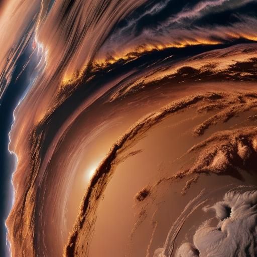 Satellite view of a storm cell on a distant planet. - AI Generated ...