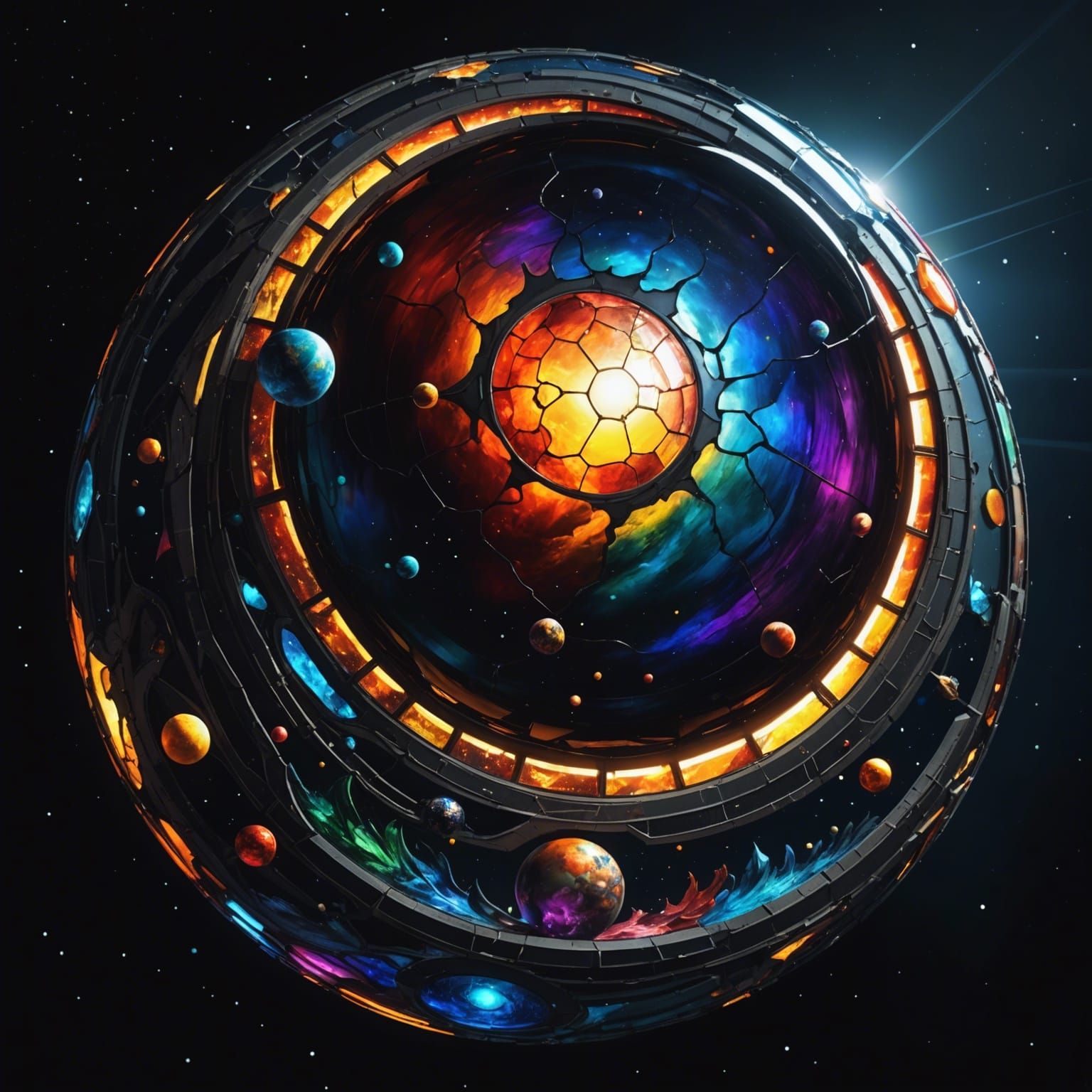 A planet in outer space made of Stained glass - AI Generated Artwork ...