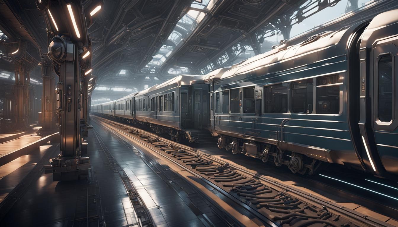 Retro - Modern Train design - AI Generated Artwork - NightCafe Creator