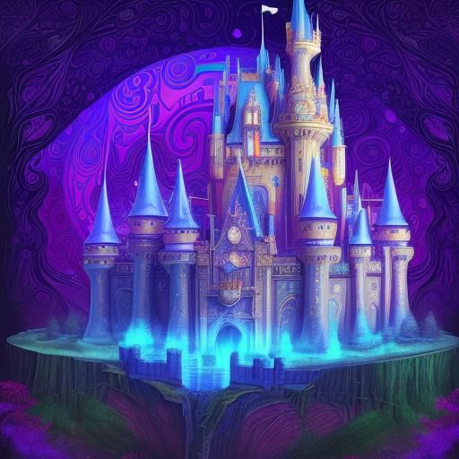 Psychedelic fantasy castle - AI Generated Artwork - NightCafe Creator