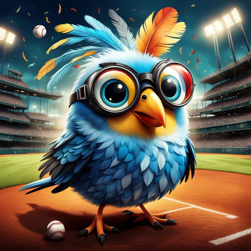 ⚾Baseball Bird-brain💫🐧 - AI Generated Artwork - NightCafe Creator