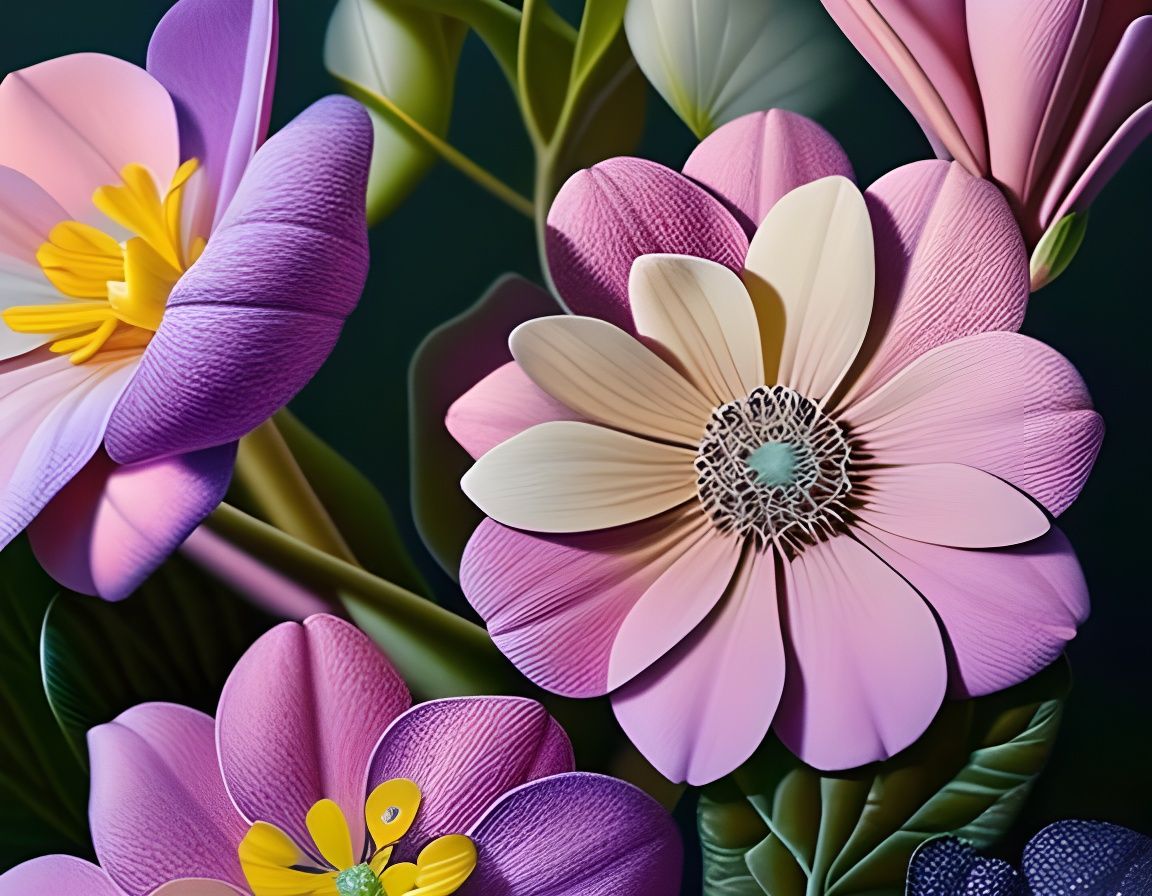 Mosaic Of Flowers - AI Generated Artwork - NightCafe Creator