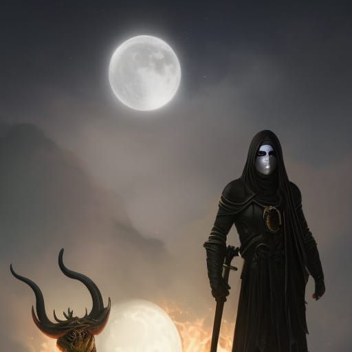 Lunatic moon cultist trending on Artstation fantasy horror eldritch ...