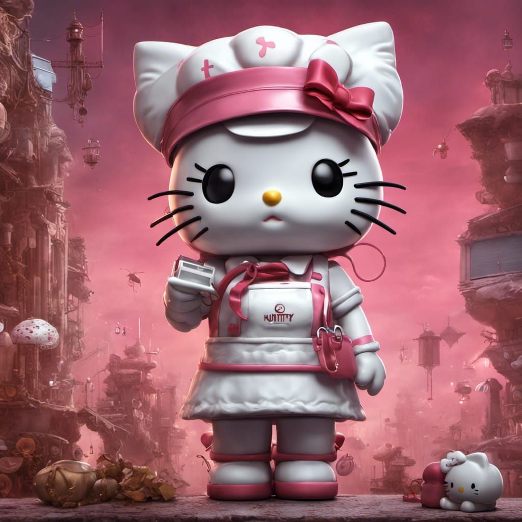 Hello Kitty Nurse, 64k resolution, a masterpiece, 75mm, hyperrealistic ...