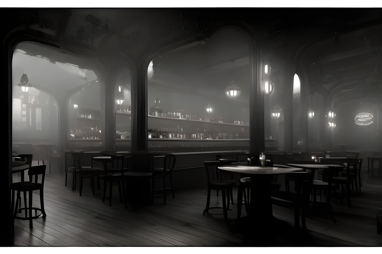 Cafe By Night - AI Generated Artwork - NightCafe Creator