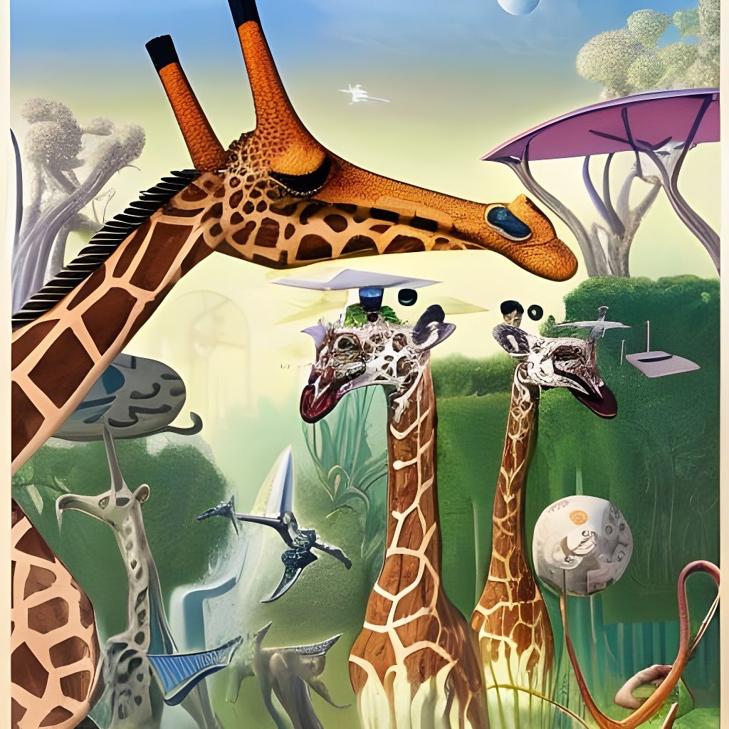 Postmodernist grumpy zoo with depressive giraffes - AI Generated ...