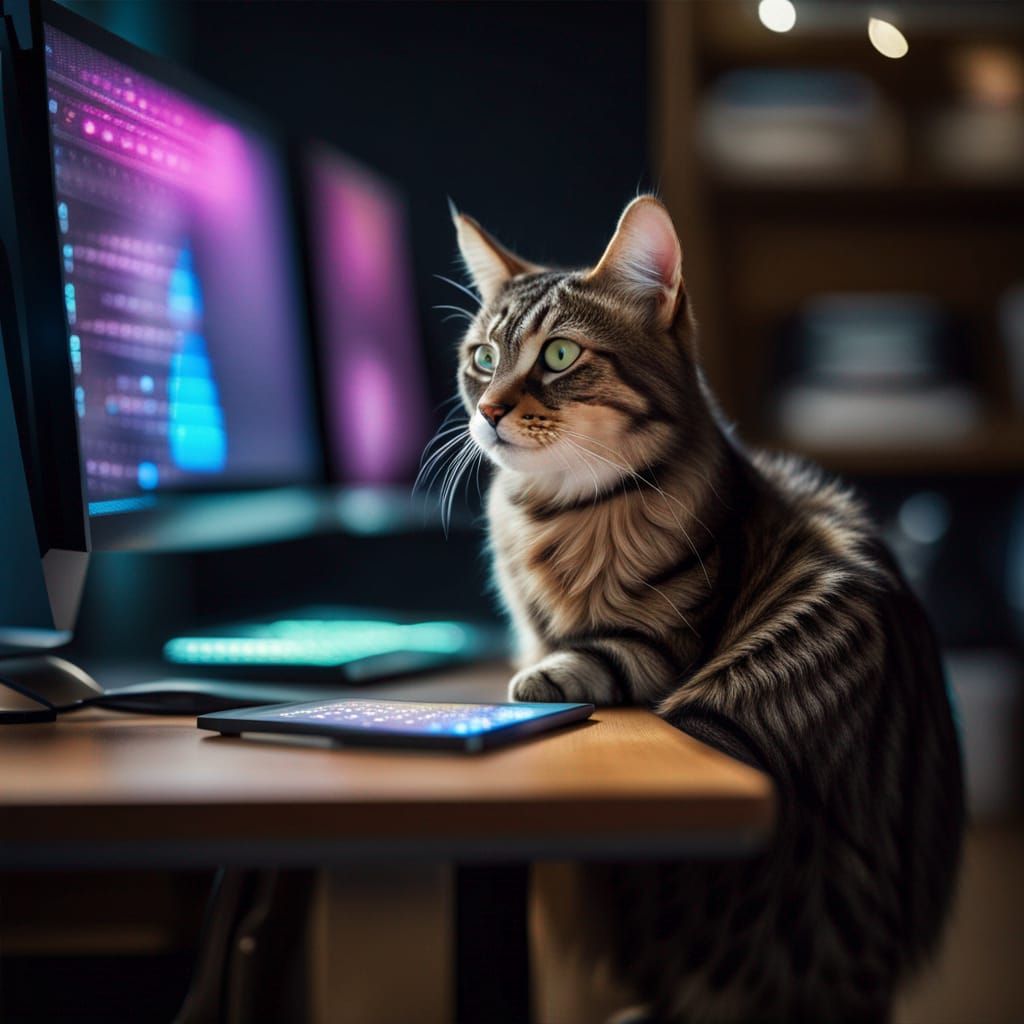 High Tech Kitty - AI Generated Artwork - NightCafe Creator