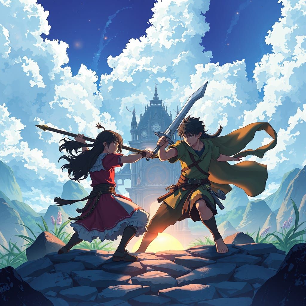 adventurer's fighting - Epic Anime Guild Battle Scene in Vi...