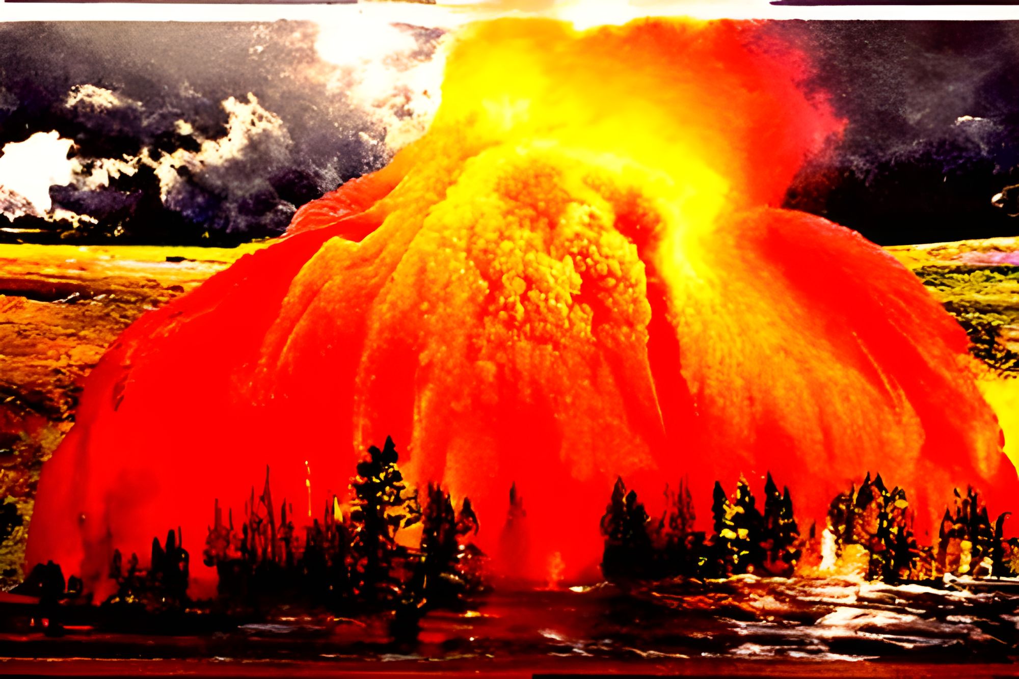 Eruption of the Yellowstone supervolcano : r/nightcafe