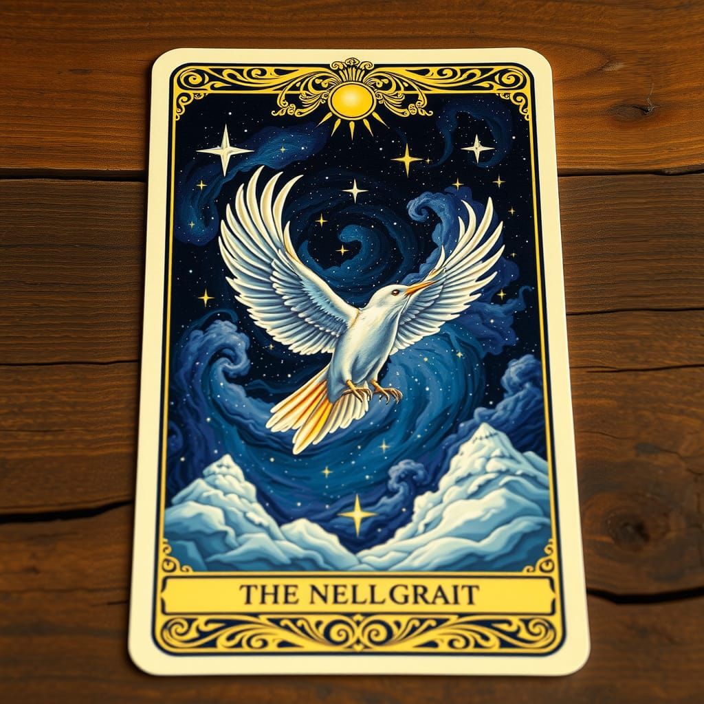 A fantasy tarot card with a bird - AI Generated Artwork - NightCafe Creator