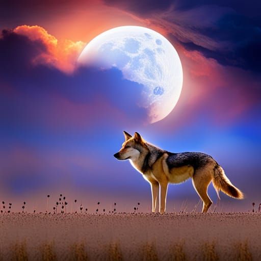 Have you ever heard the wolf cry to the blue corn moon? - AI Generated ...